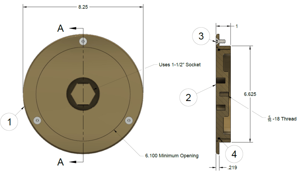 Watertight Bronze Deck Plates - R.E. Thomas Marine Hardware